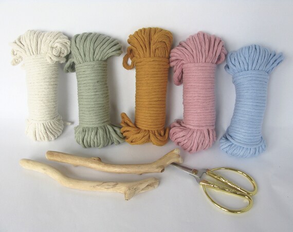 SET of Macrame Cotton Cord Bundles for Crafts 3/4mm Single | Etsy