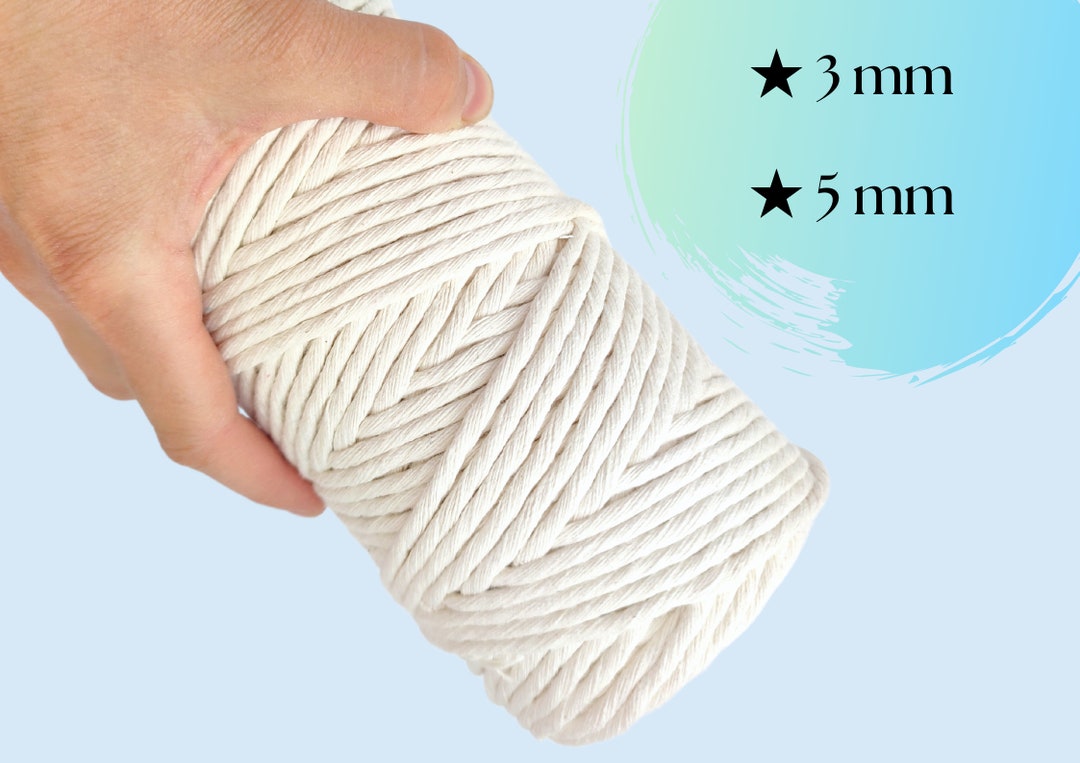 Macrame Cotton Cord, 3mm 5mm Single Strand Macrame Rope, Single Twist ...