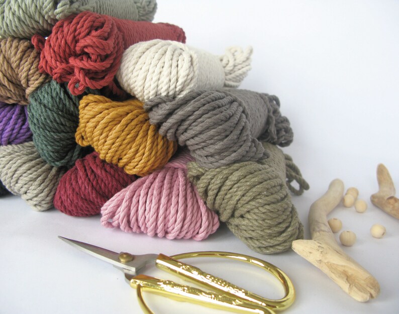 SET of Macrame Cotton Cord Bundles for Crafts 3-ply 3 Strand - Etsy