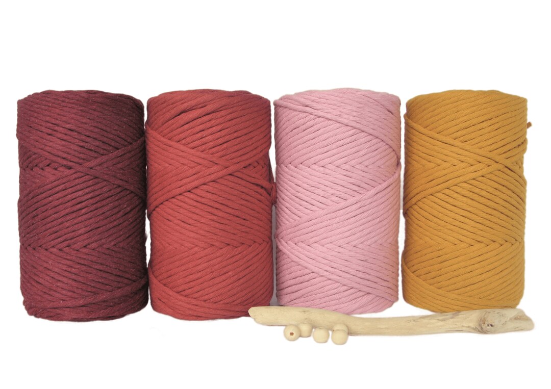 Single Strand Macrame Cord, Cotton Rope, Natural Cord Bundles, Weaving ...