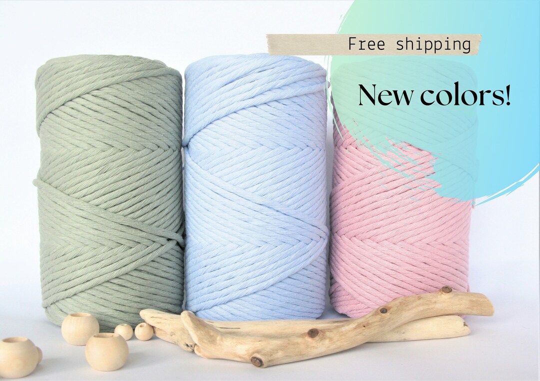 Single Strand Macrame Cord, Cotton Rope, Natural Cord Bundles, Weaving ...
