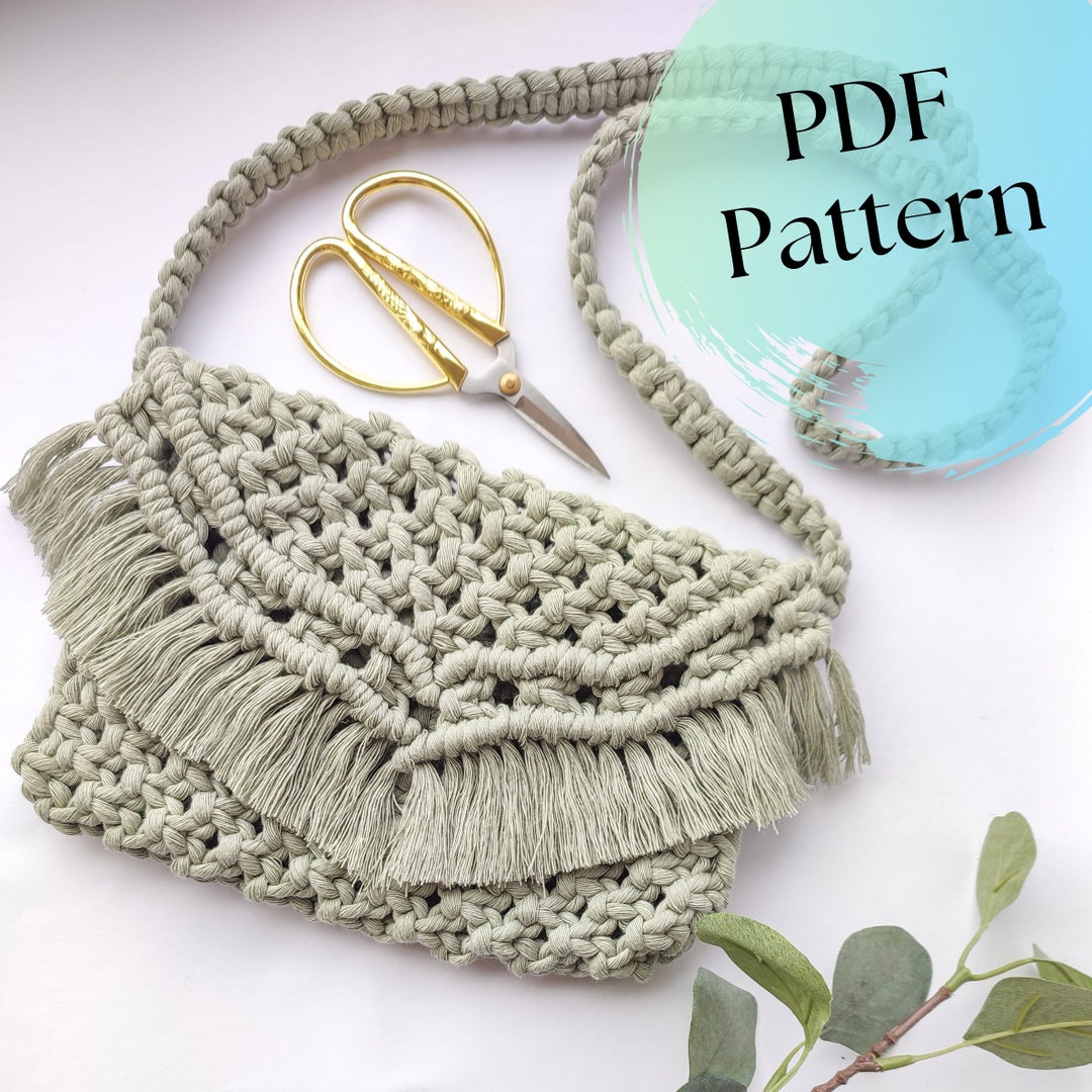Macrame PURSE PDF Tutorial, Downloadable Digital Instructions, Macrame ...