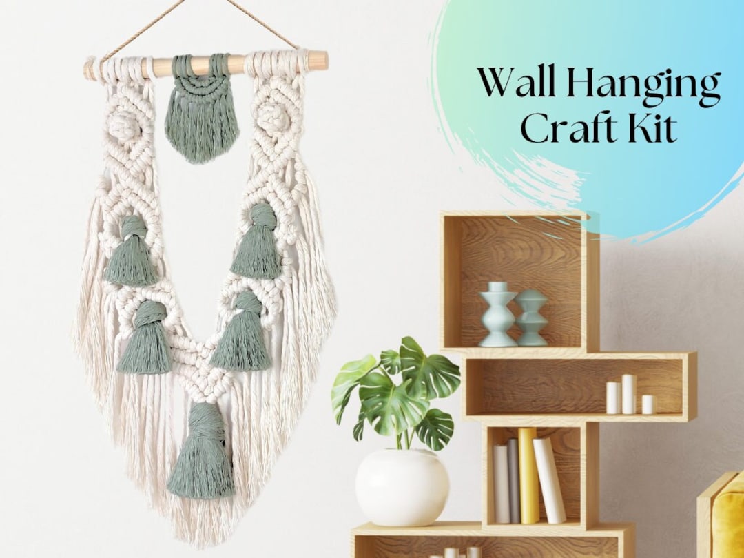Macrame Wall Hanging Craft Kit, Materials and PDF Tutorial, Macrame ...