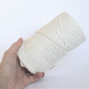 Single Strand Bulk Macrame Cord, 100% Cotton Fiber Art Rope, Macrame ...
