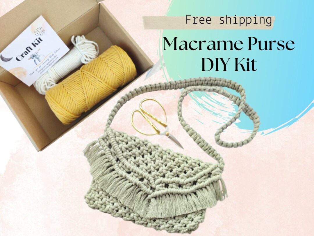 Macrame PURSE Craft Kit, PDF Tutorial, Handbag Pattern and Materials ...
