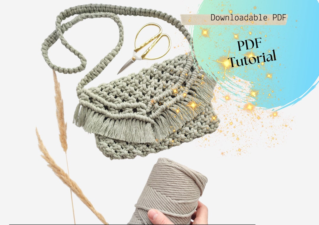 Macrame PURSE PDF Tutorial, Downloadable Digital Instructions, Macrame ...