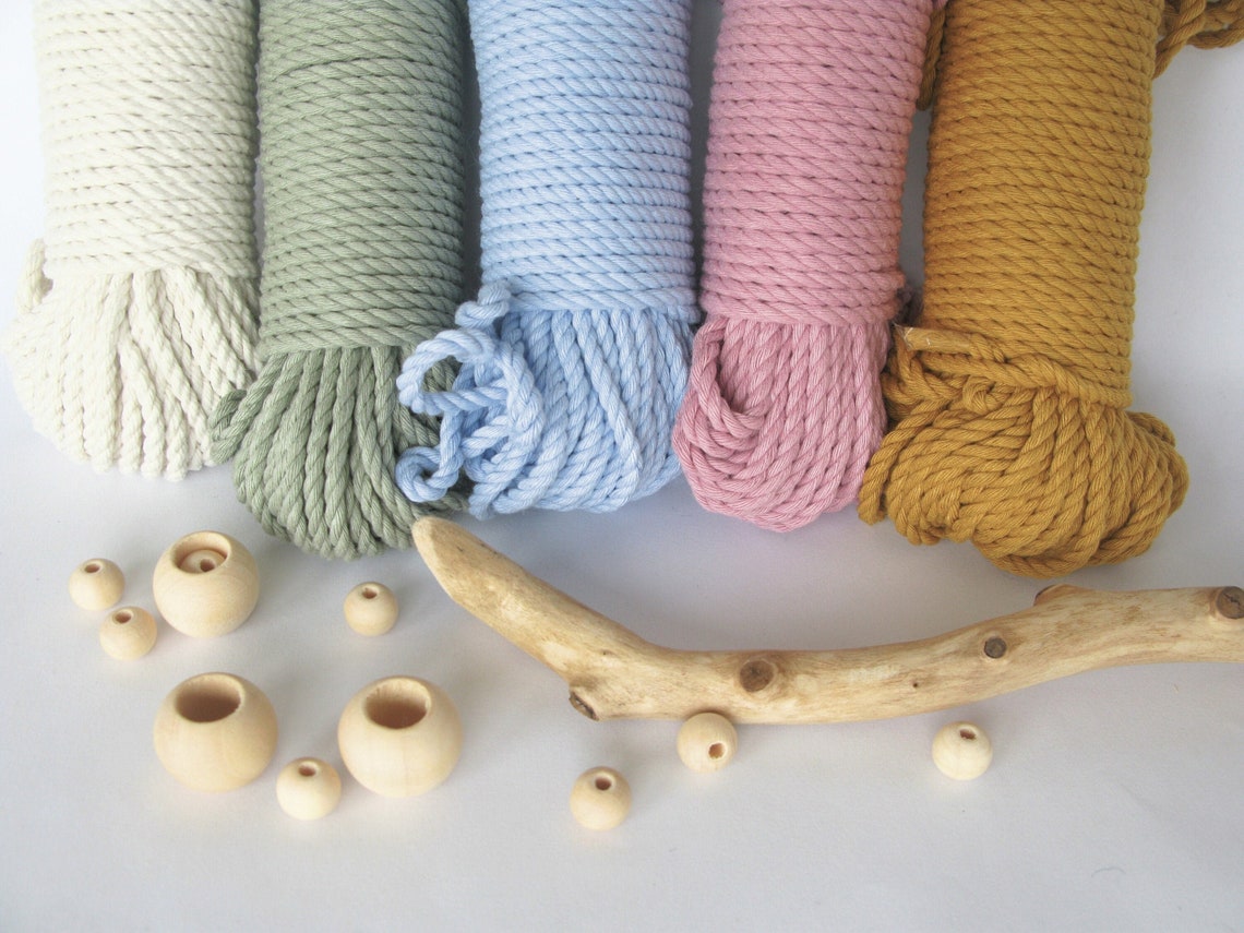 SET of Macrame Cotton Cord Bundles for Crafts 3-ply 3 Strand - Etsy
