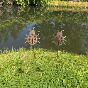Copper Lady Bug Garden Stake - Etsy