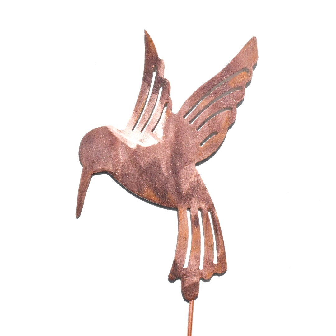 Copper Hummingbird Garden Stake - Etsy