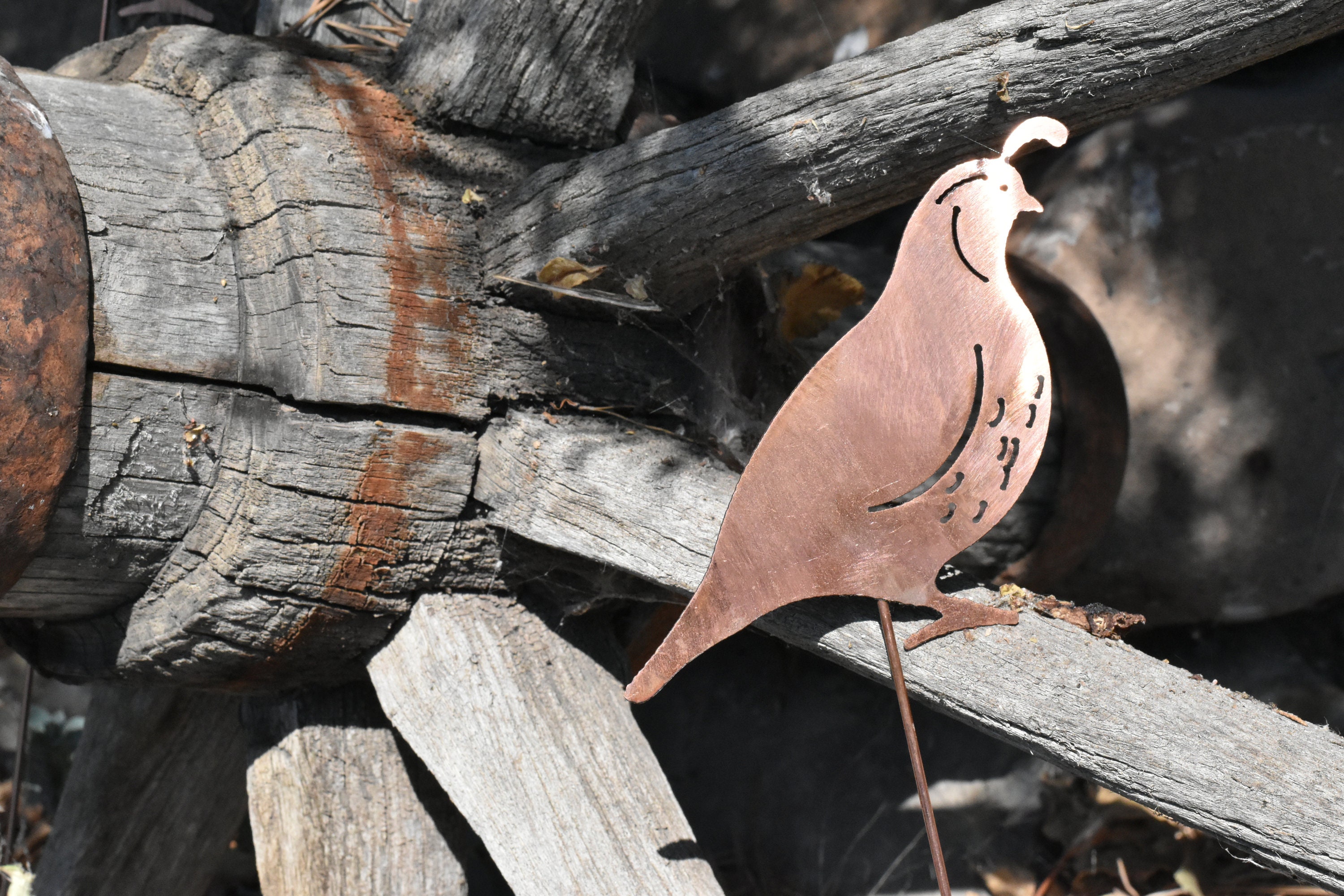 Copper Quail Garden Stake - Etsy