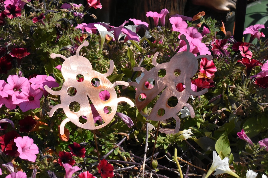 Copper Lady Bug Garden Stake - Etsy