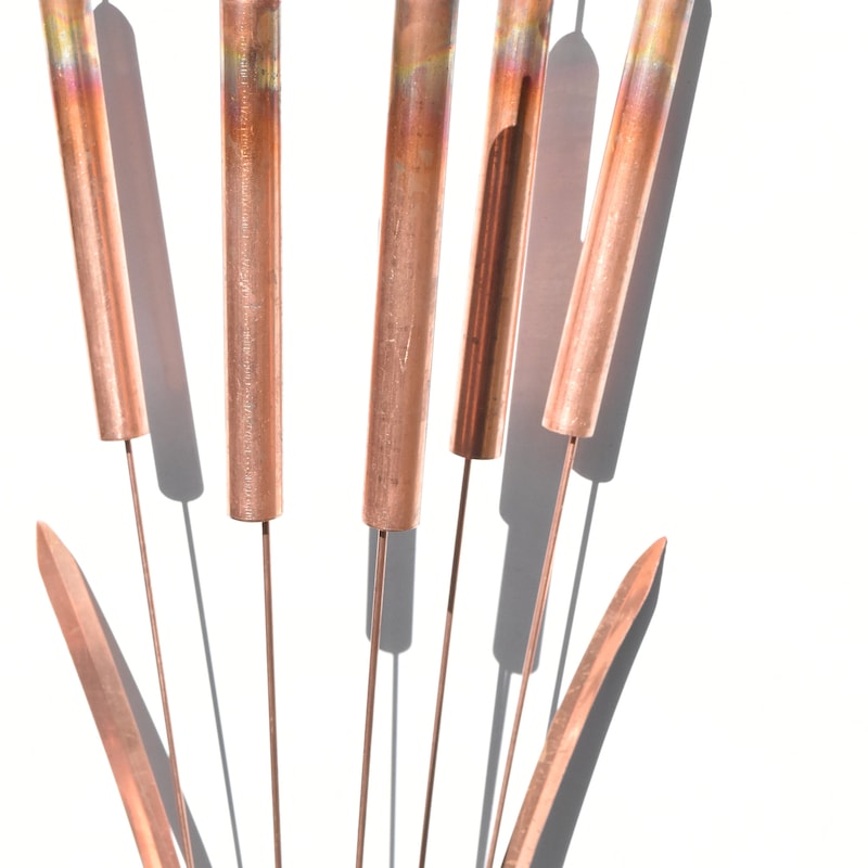 Cattail Metal Outdoor Art - Etsy
