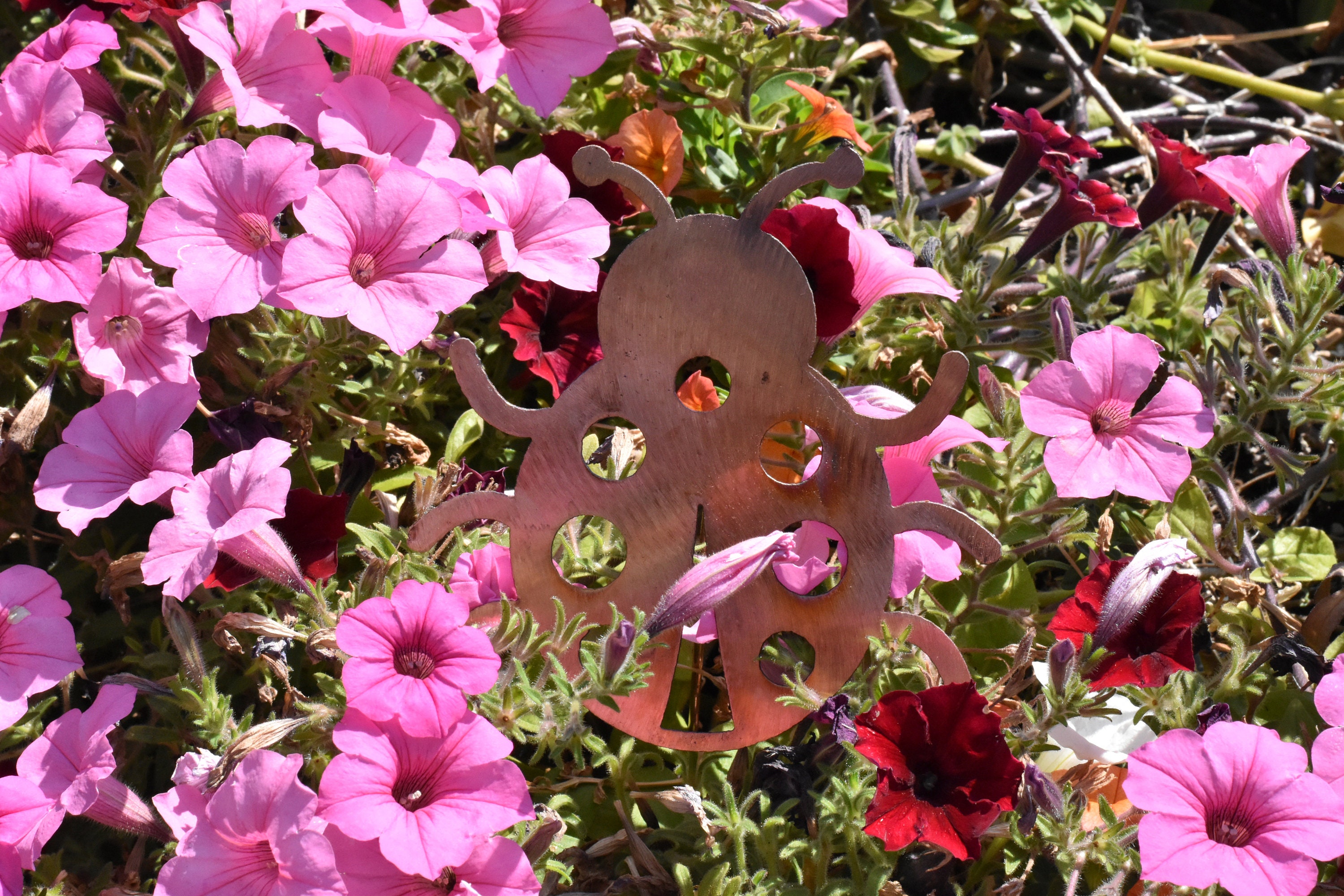 Copper lady bug garden stake | Etsy