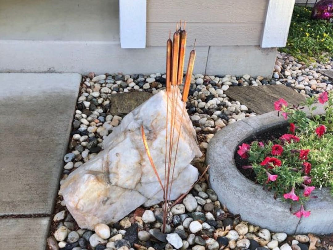 Copper Cattail Wind Chime Garden Stake - Etsy