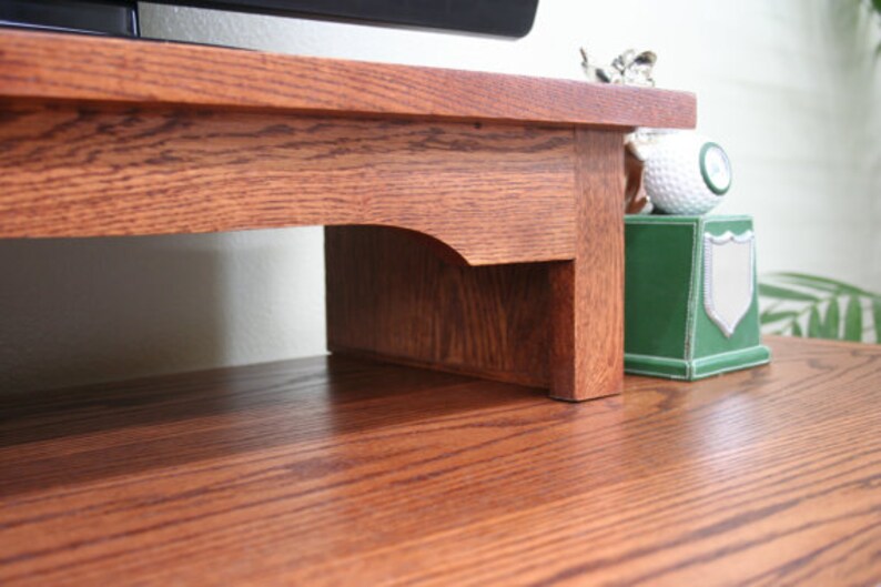 LED LCD TV Riser Stand Mission Oak Entertainment Center - Etsy