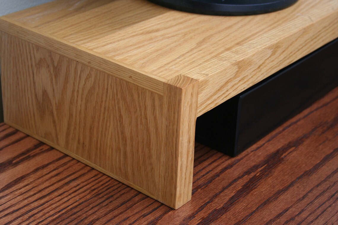 LED TV Monitor Riser Desktop Organizer Modern Oak | Etsy