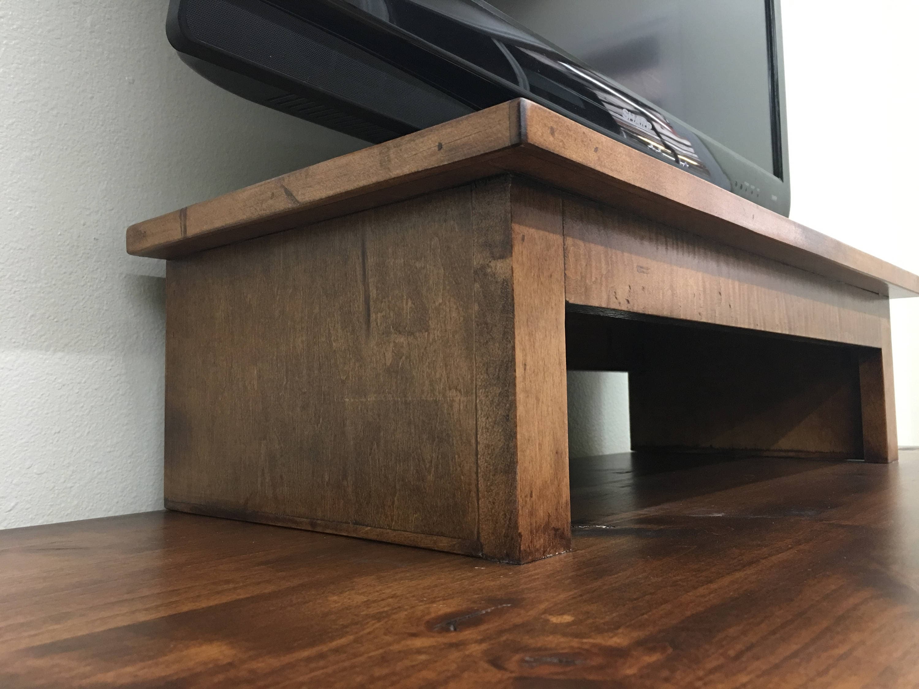 LED TV Riser Stand in Maple Hardwood Made in the USA | Etsy