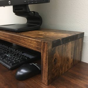 LED Computer 26" Monitor Stand in Rustic Hardwood-5 Finish Options - Etsy