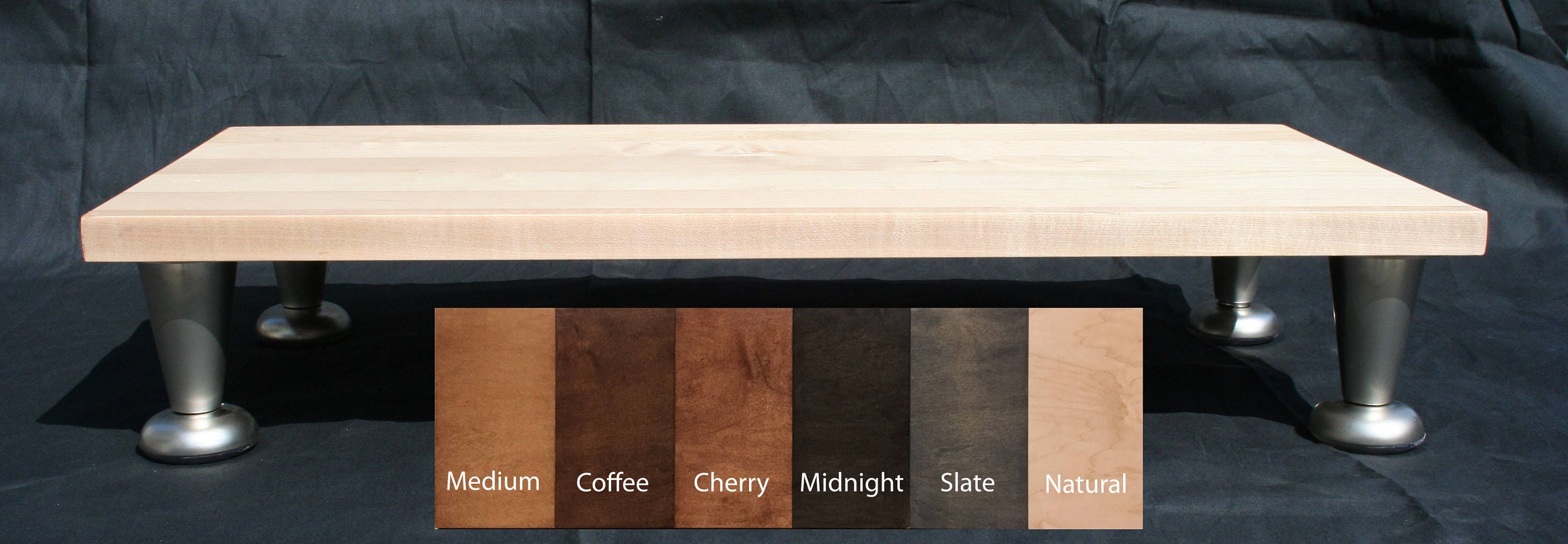 Maple TV Riser Stand With Silver Mat Finish Pillar Legs - Etsy