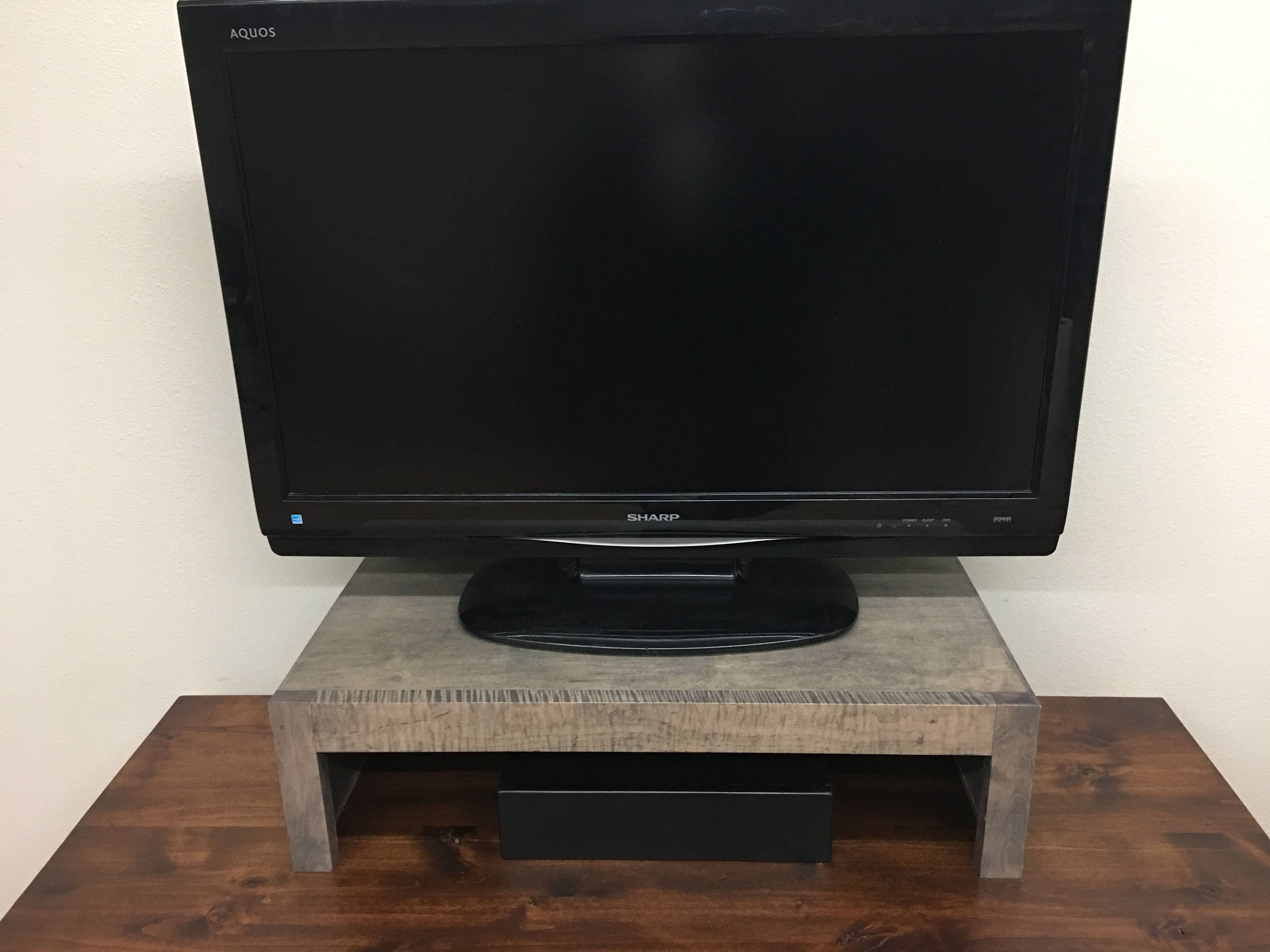 LED Modern TV Riser Stand in Maple | Etsy