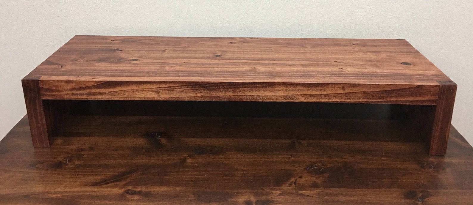 LCD TV Laptop Riser Stand Space Saver Rustic Hardwood Made in | Etsy
