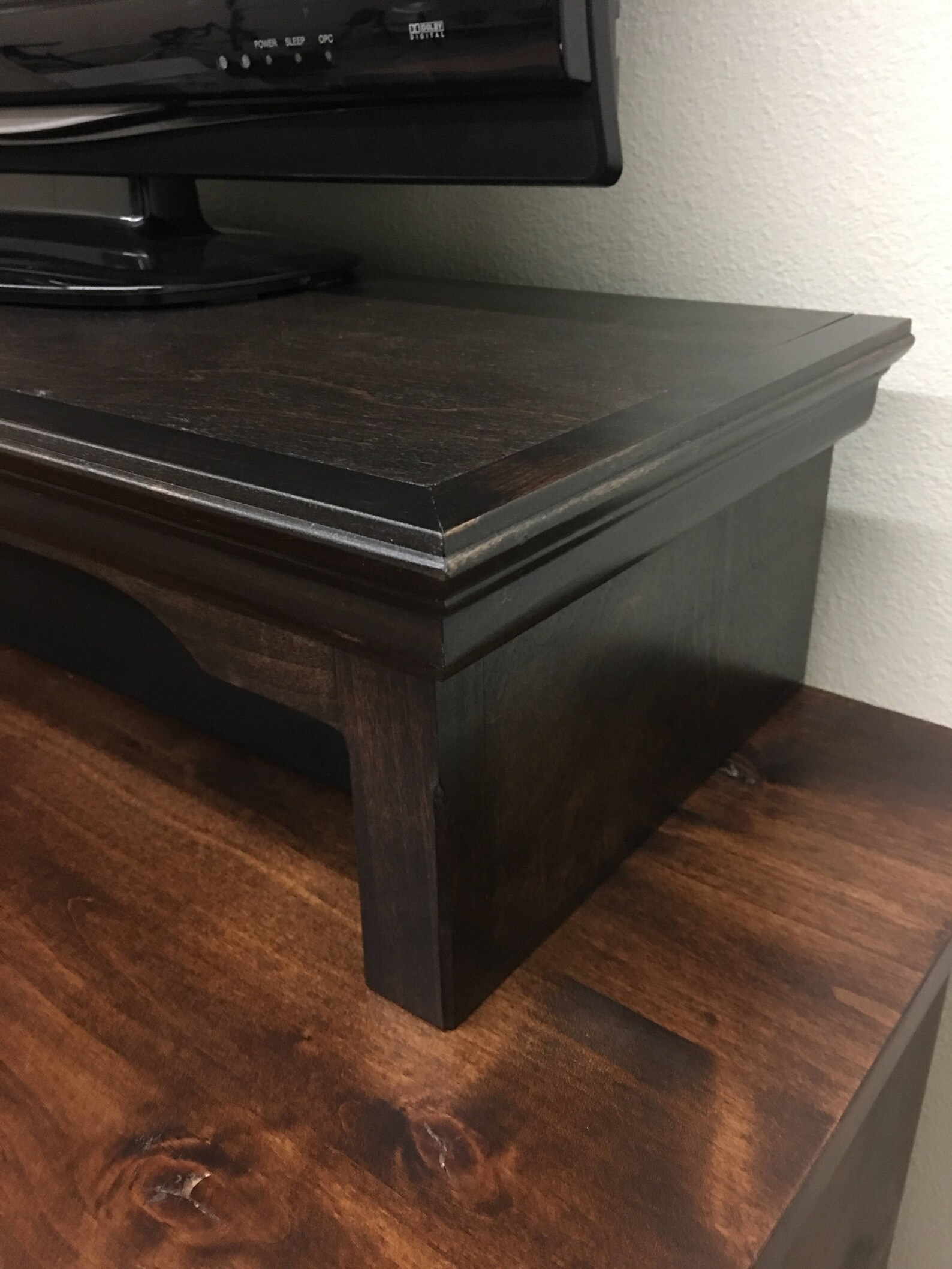 LED TV Riser Stand Laptop Organizer Stand Traditional Alder - Etsy