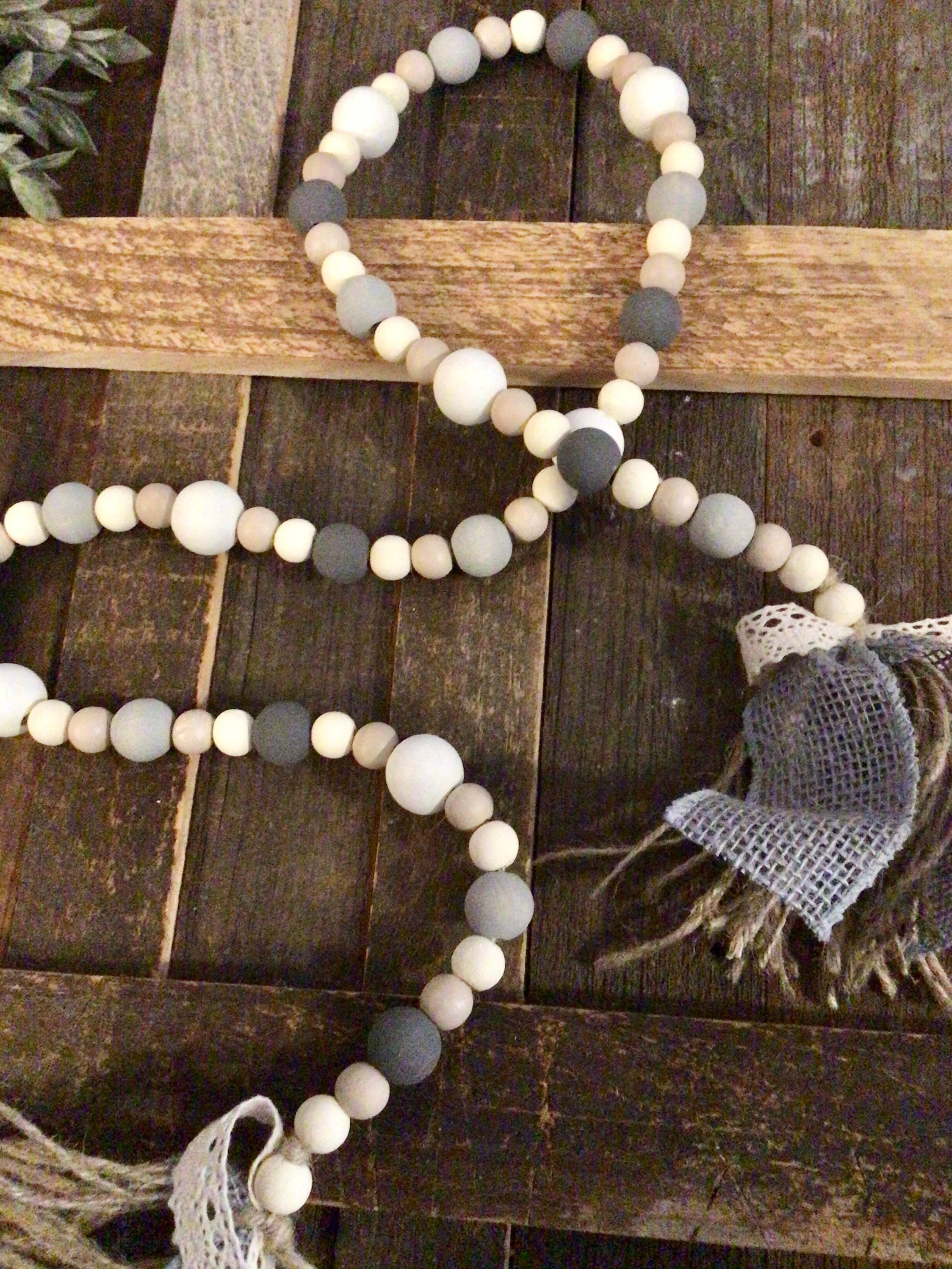 Farmhouse Beaded Garland, Wooden Bead Garland, Bead Garland, Tiered ...