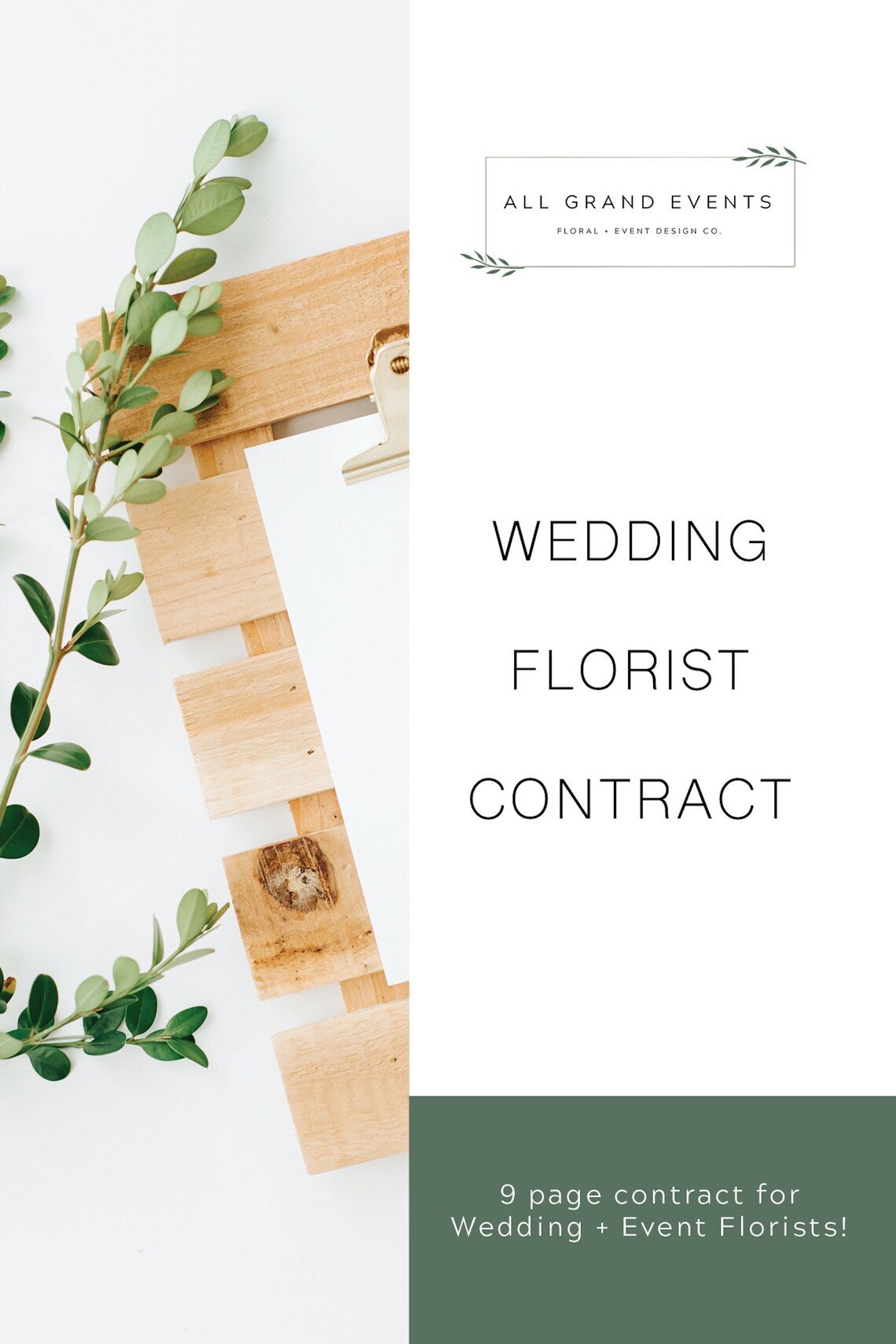 Wedding and Event Florist Contract SAMPLE PDF Digital - Etsy