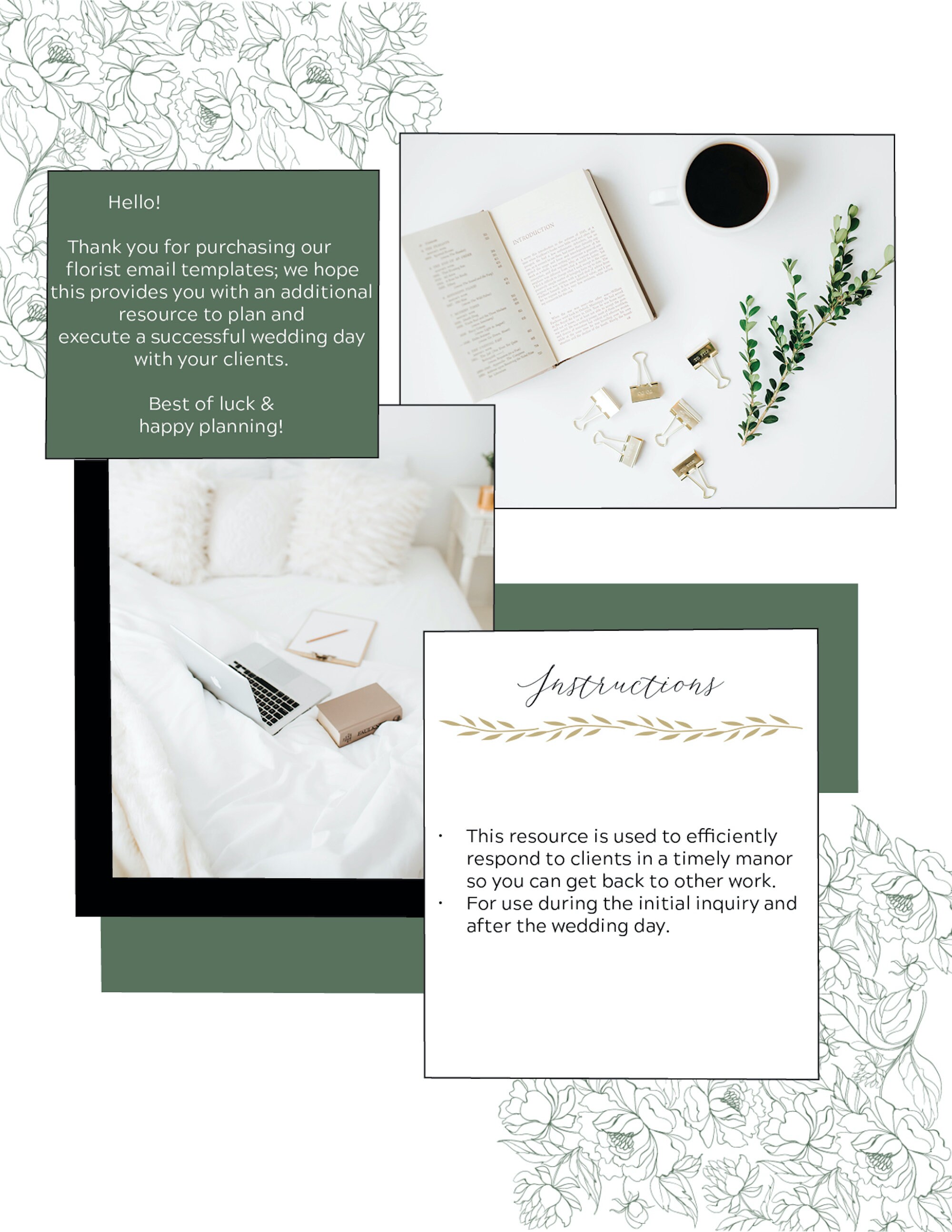 Florist Client Email Templates - SAMPLE PDF - Digital Download - Etsy