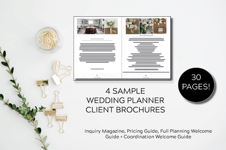 4 Client Brochures SAMPLE Bundle - Wedding Planner Client Magazines - PDF - Instant - Pricing ...