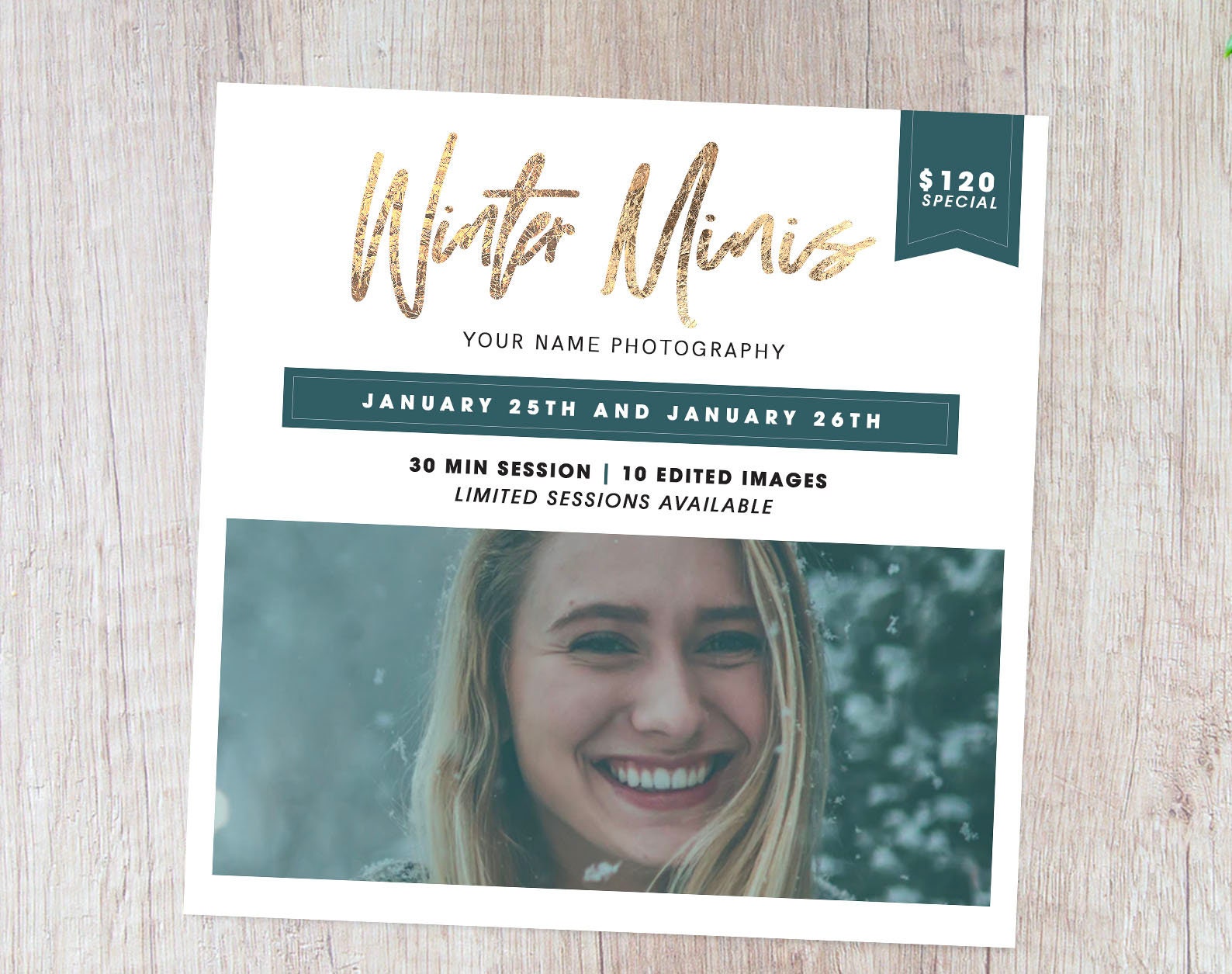 Winter Mini Session Template 2 Pack - Etsy