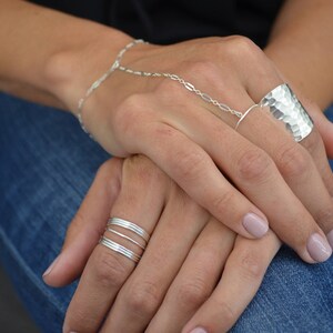 Sterling Silver Hammered Cuff Ring // Silver Statement Ring // Silver ...