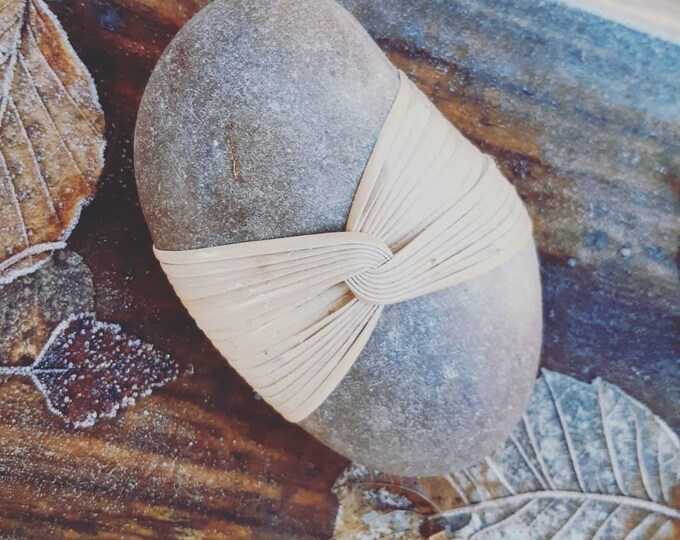 Cane Wrapped Stones Japanese Basketry Wrapped Beach Rock - Etsy