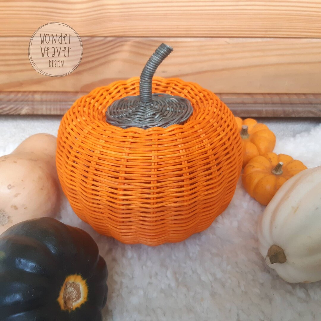 Rattan/wicker Pumpkin Basket for Halloween Limited Edition Orange Jack ...