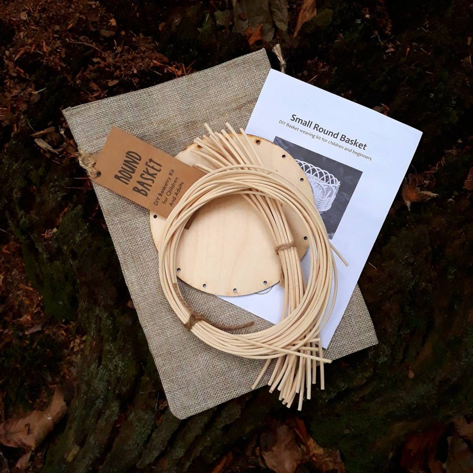 DIY Basketry Kit for Beginners Round Basket Rattan/centre | Etsy