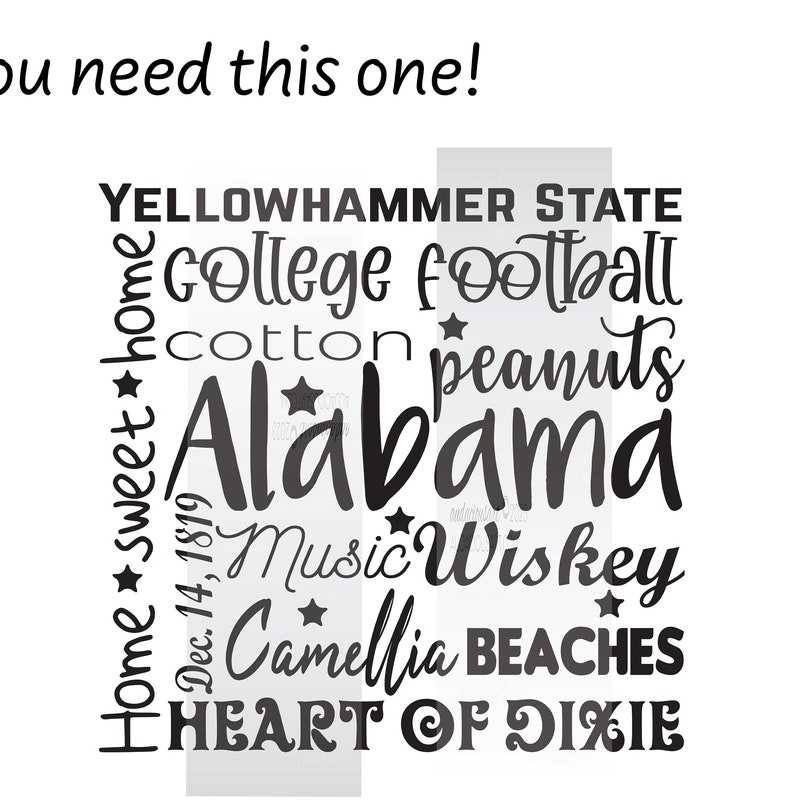 Alabama Monogram - Etsy