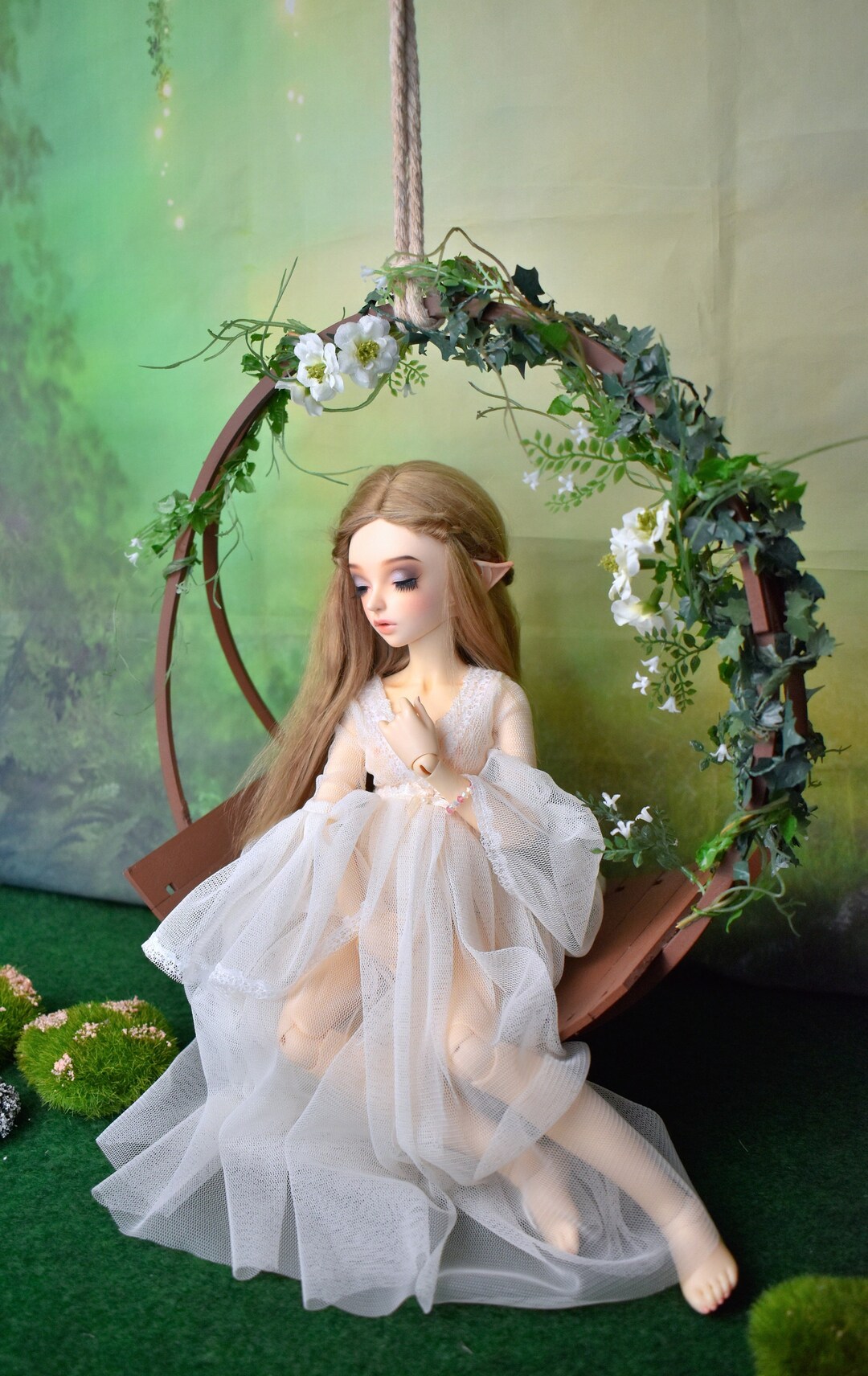 Flower Swing for 1/4 Diorama for BJD Minifee MSD Dolls, Ellowynn Wilde ...
