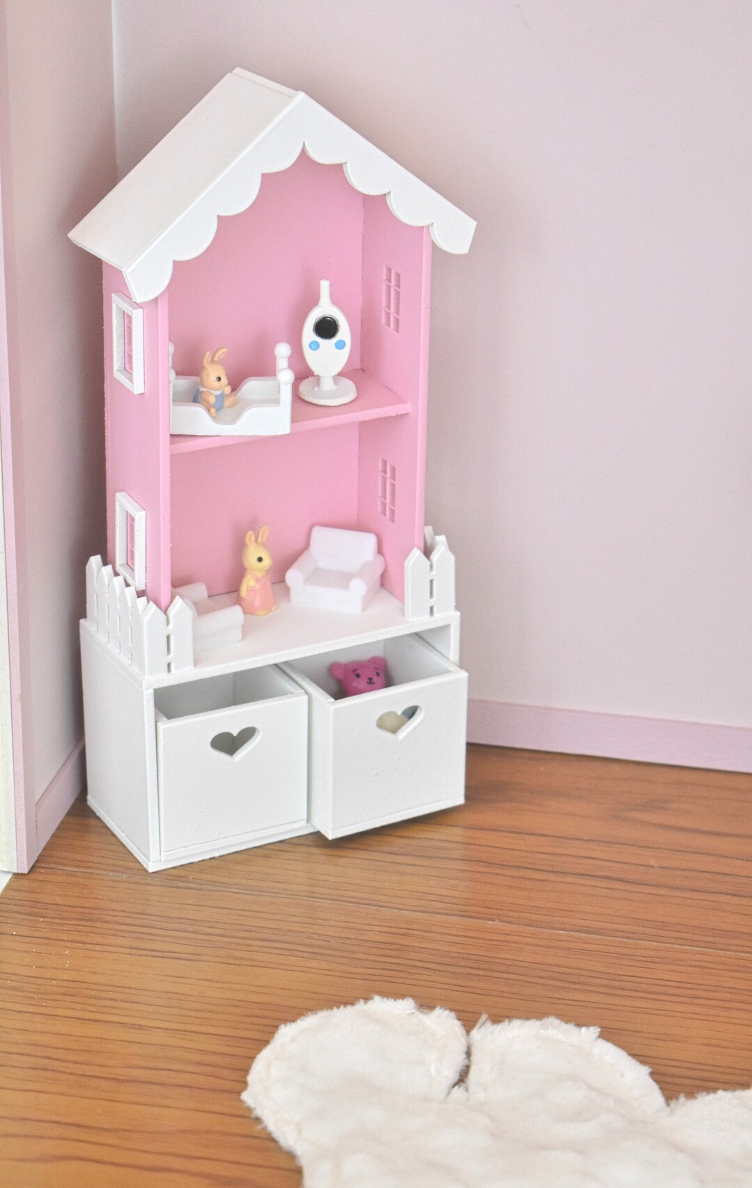Mini House Shelf, Doll Toy Storage With Drawers - Etsy