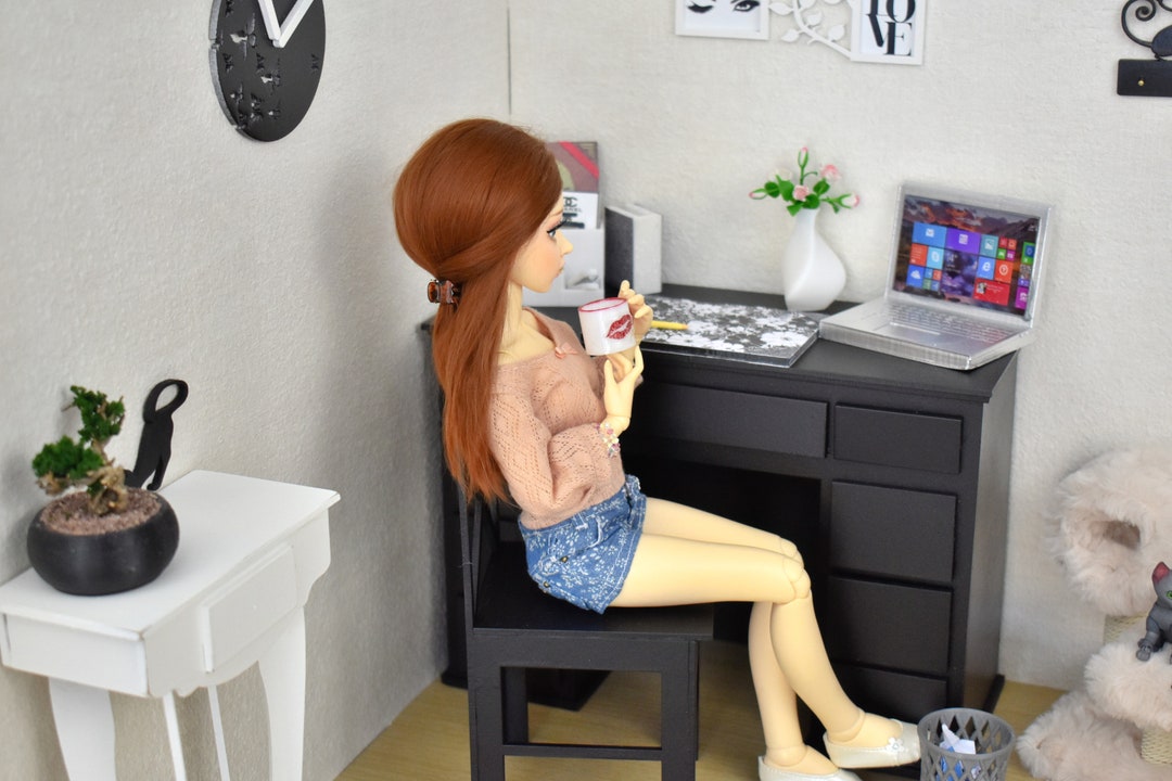 Miniature Doll Laptop, 1/4 Scale BJD Computer, Kawaii Cat - Etsy