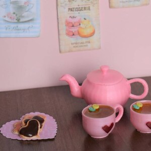 Tea Set 1/4 Diorama Accessory for Dolls BJD Minifee MSD, Ellowynn Wilde ...