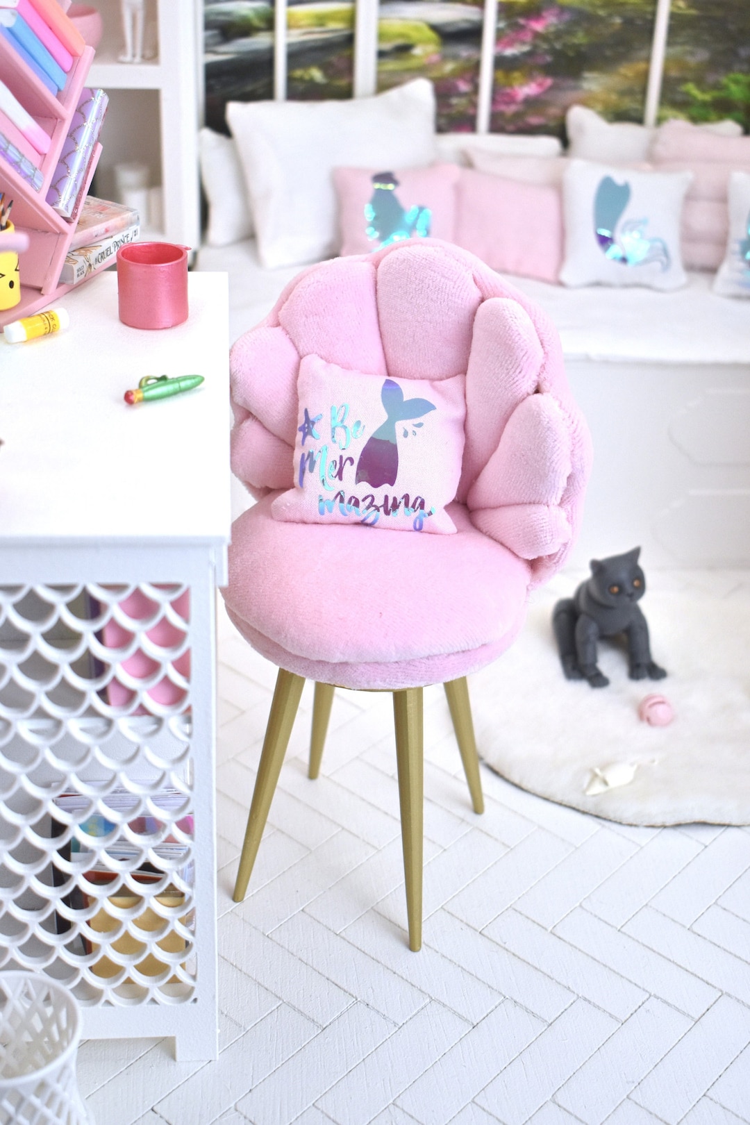 Mermaid Armchair 1/6 1/4 Diorama Pullip, Blythe, Poppy Parker ...