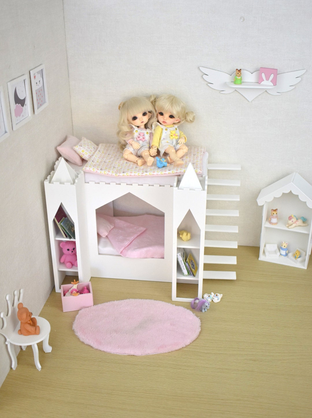 Heart and Wings Diorama Shelf, BJD Doll Display - Etsy