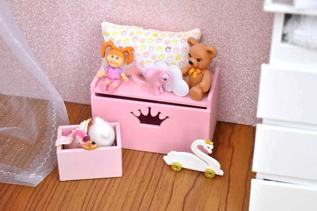 Miniature Crown Doll Bench, 15cm Doll Storage Box - Etsy