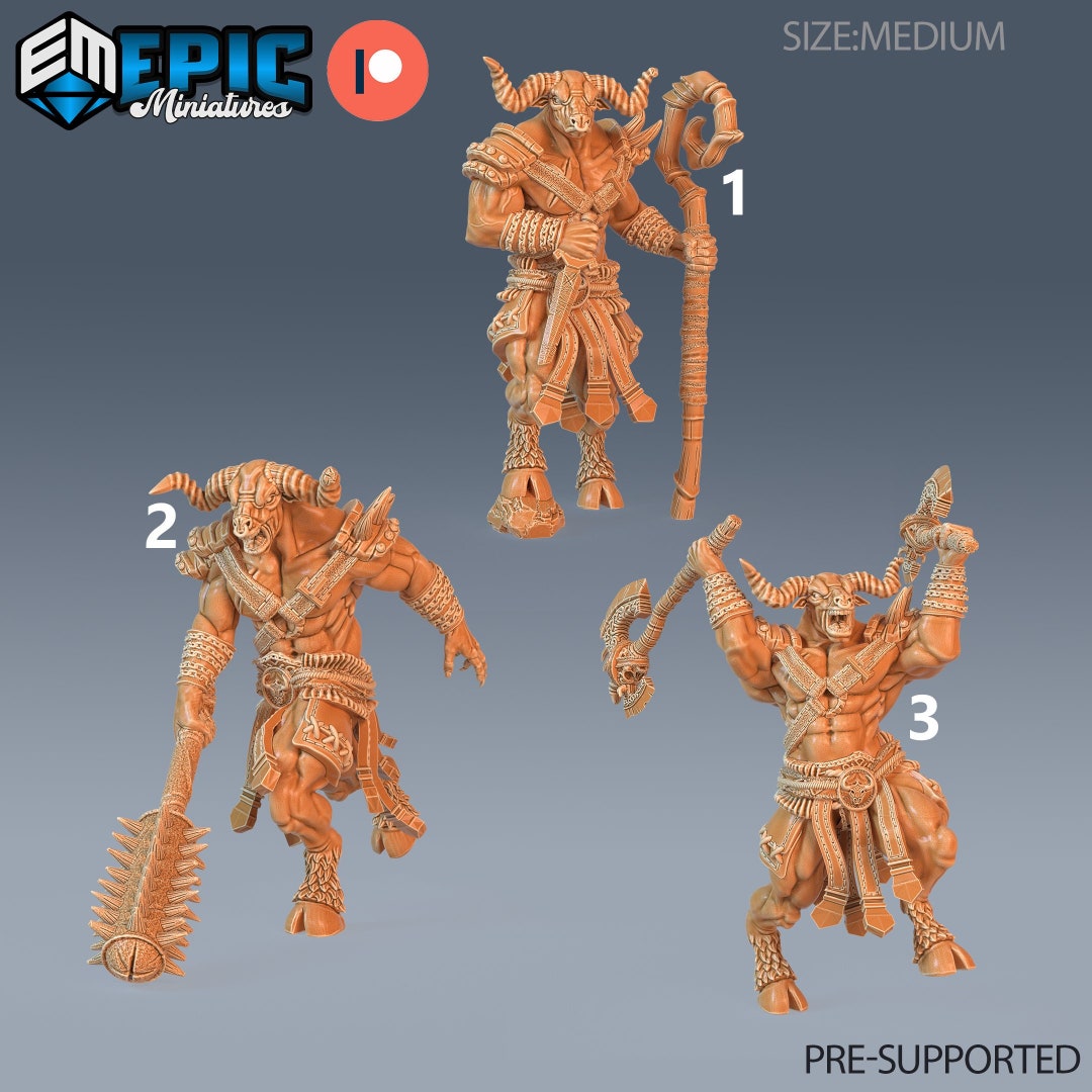 Minotaur Adventurers by Epic Miniatures - Etsy
