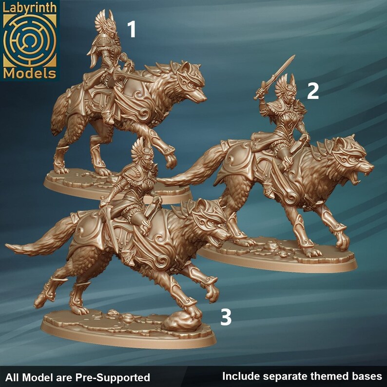 Valkyrie Wolf Calvary by Labyrinth Models - Etsy