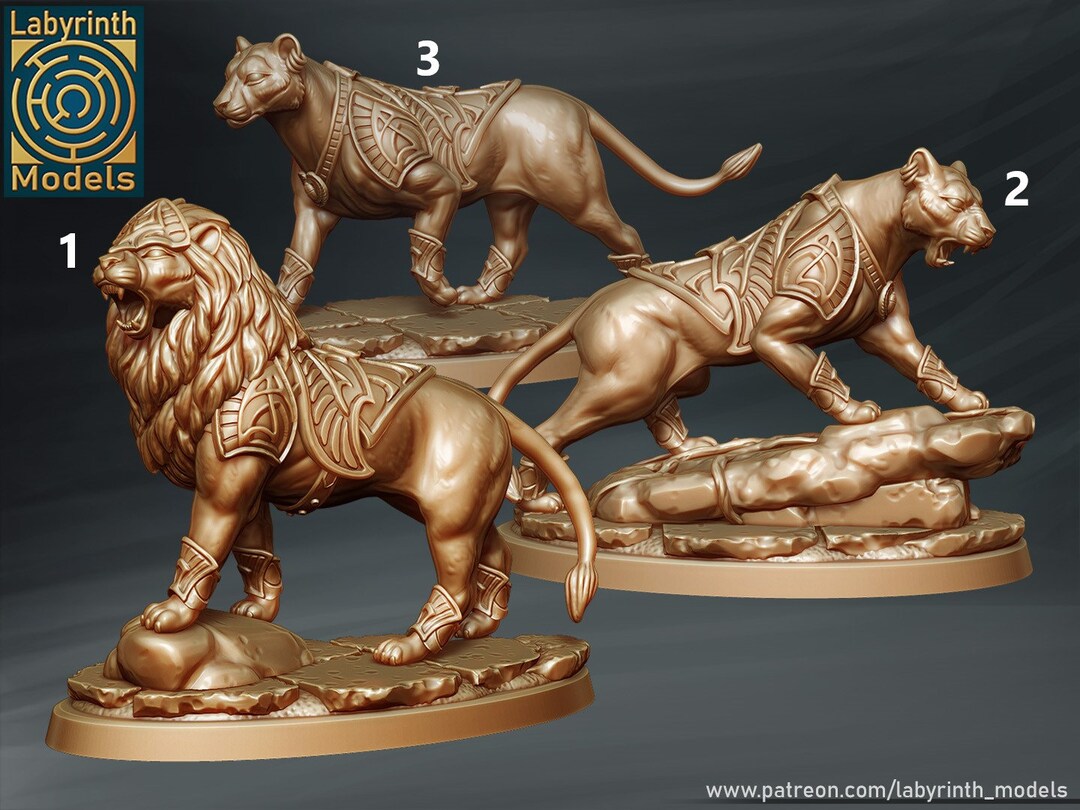 Kemet Sekhmet Lions by Labyrinth Models - Etsy