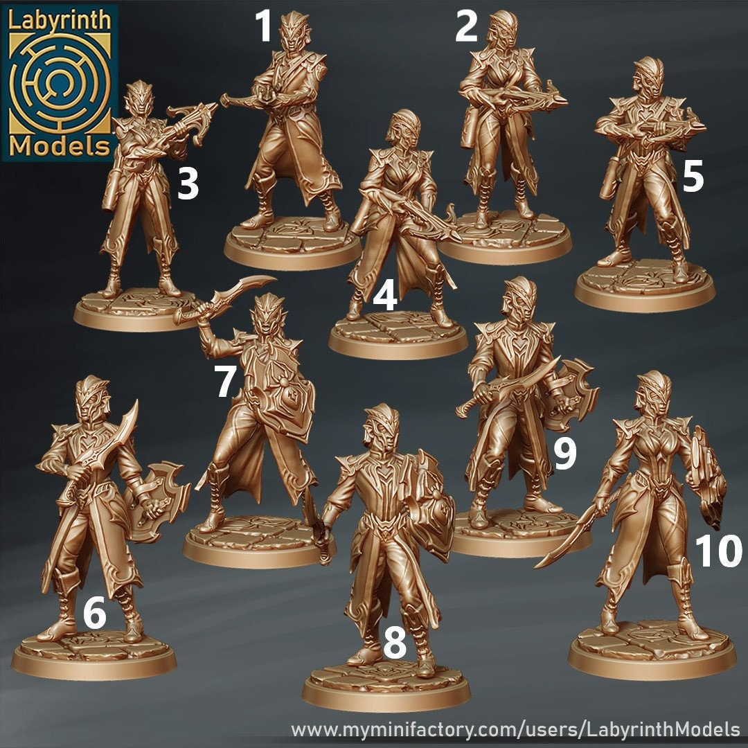 Dark Elf Guards by Labyrinth Models - Etsy