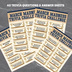 March Madness Trivia Game | Basketball NCAA Watch Party (PDF Download ...