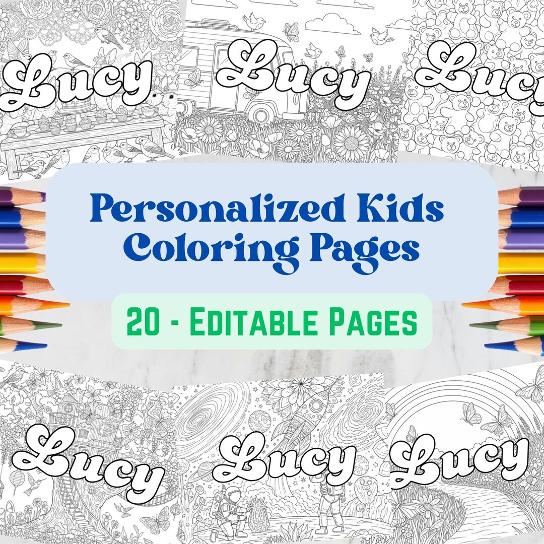 Custom Name Coloring Book | 20 Personalized Kids Pages (canva Editable ...