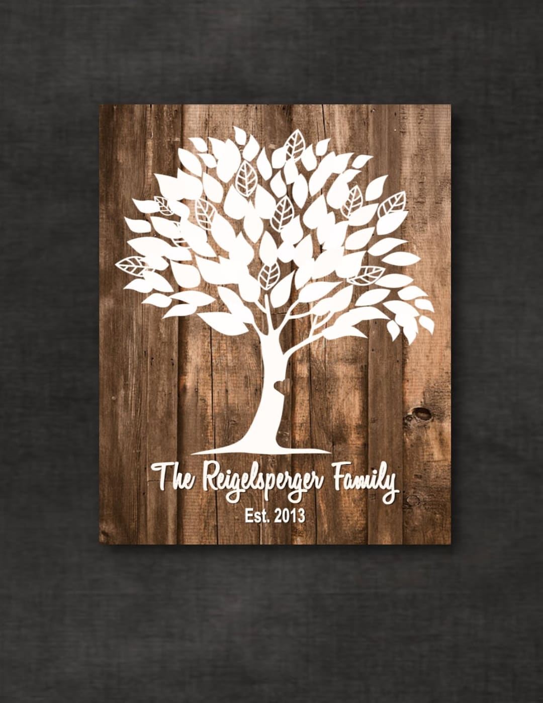 Personalized Family Tree Print -- DIGITAL PDF FILE -- Rustic Wood ...